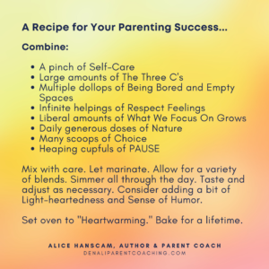 Parenting Success RECIPE! – Just Ask Alice